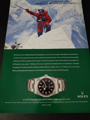 SURVIVE ~ Original Rolex EXPLORER Watch Magazine Ad Advertisement Print ...