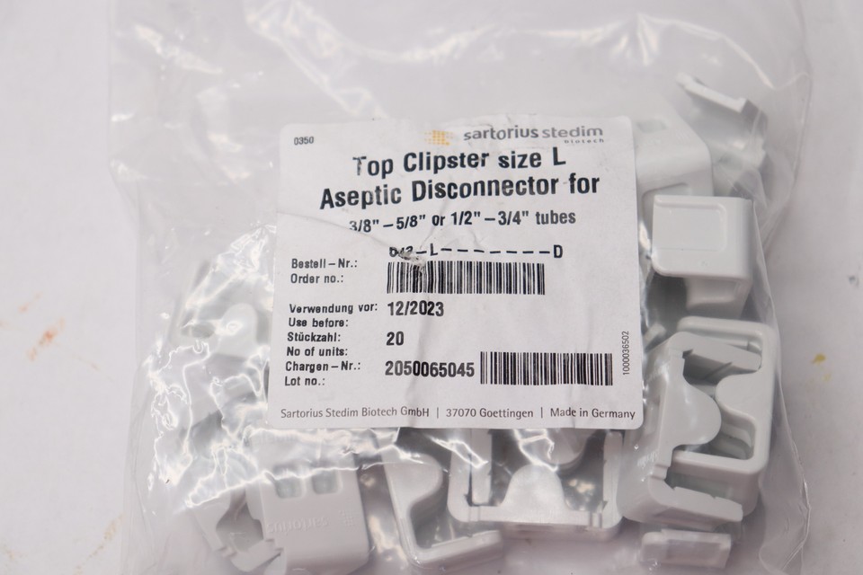 (20-Pk) Sartorius Stedim Biotech Top Clipster Aseptic Disconnector Size ...