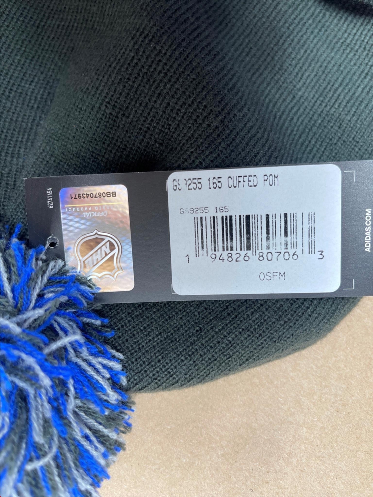 New York Rangers Adidas Locker Room Cuffed Pom Beanie Army Green/Blue ...