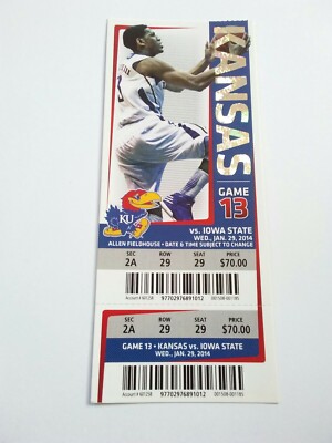2013-14 Kansas Jayhawks Iowa State Cyclones Basketball Full Ticket Stub ...