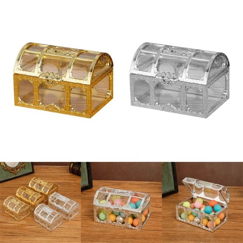 Silver/Golden Candy Boxes Elegant Treasure Box Candy Storage Jar for ...