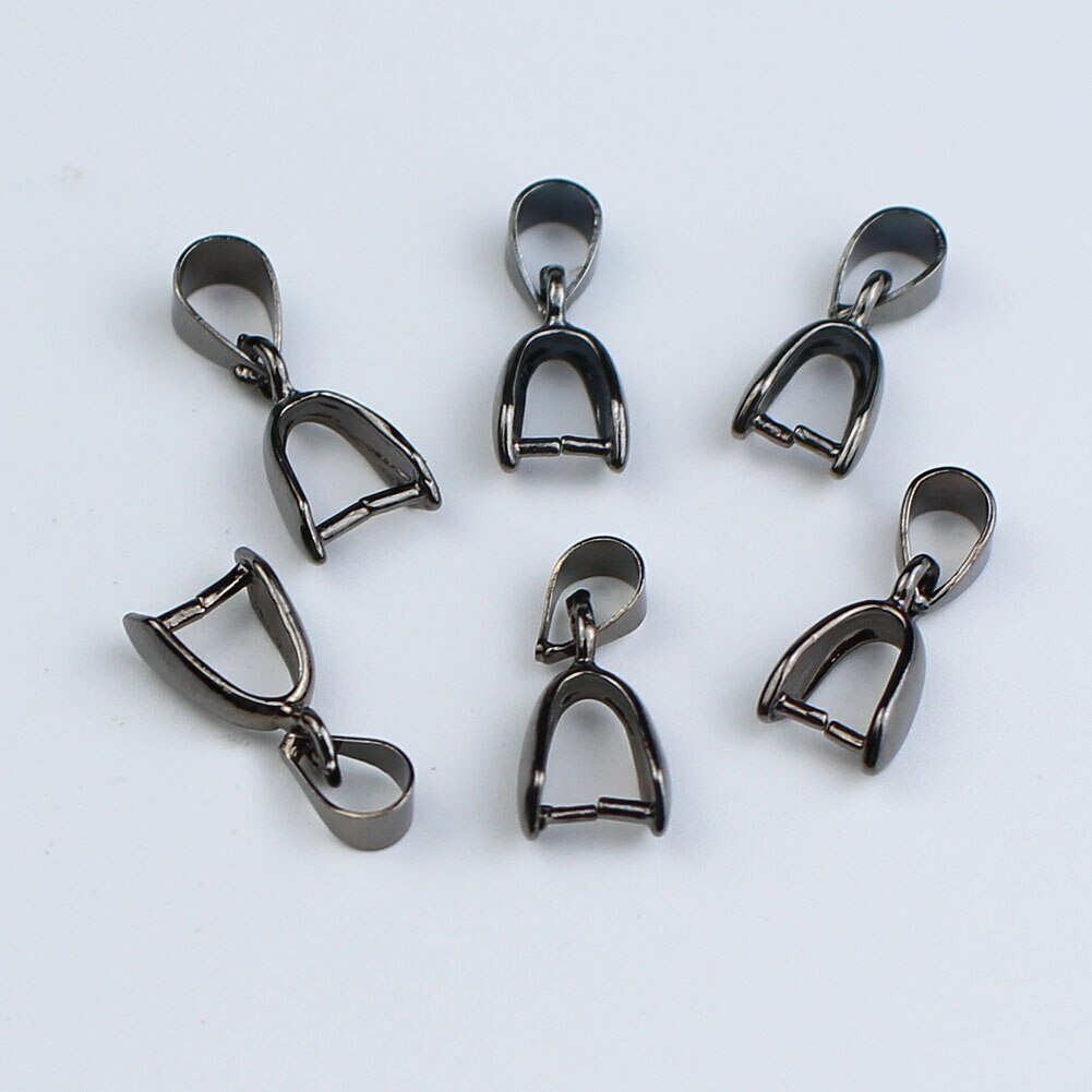 50pcs/lot Copper Pendant Pinch Bails Connectors for DIY Jewelry Making ...