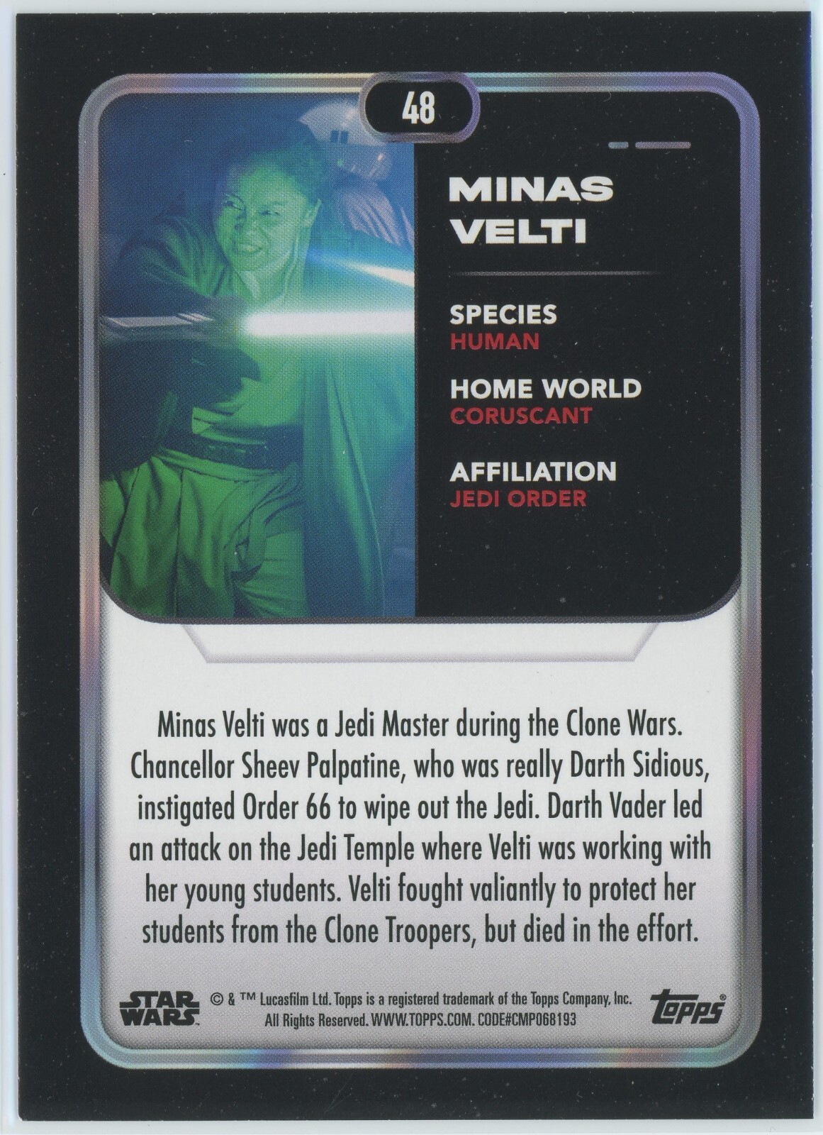 MINAS VELTI 2023 Topps Star Wars Rainbow Foil Card #48 | eBay