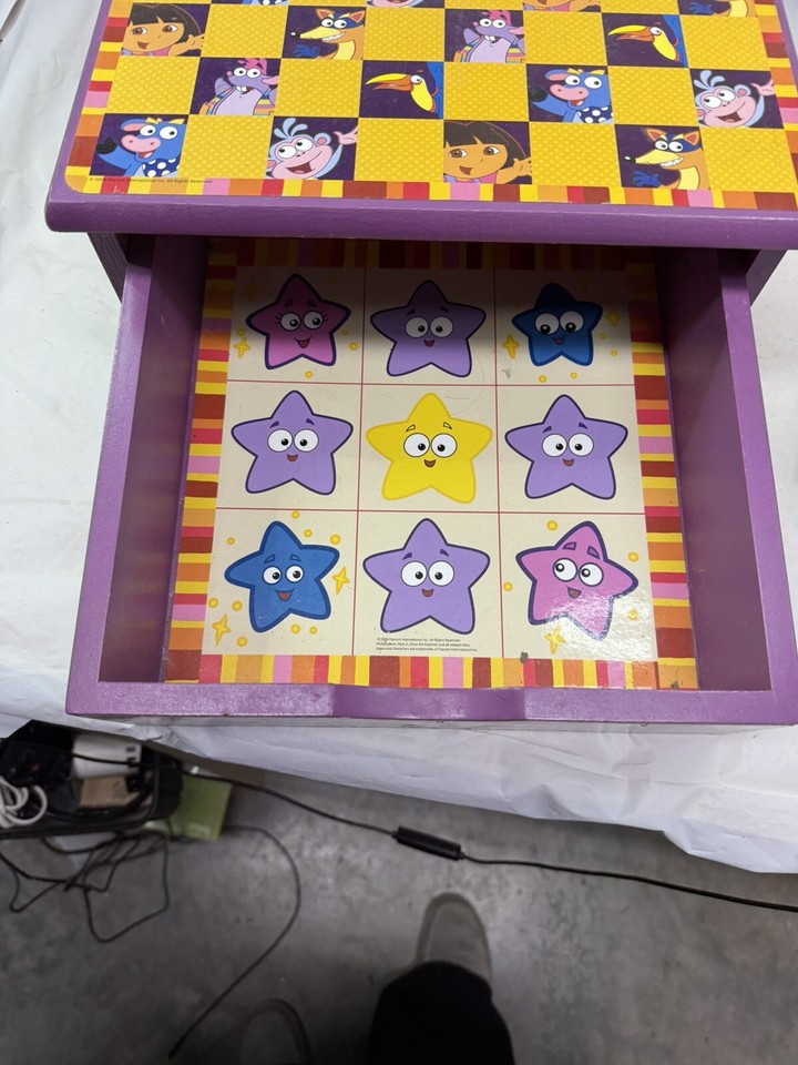 Dora the Explorer Wooden Toy/Game Box Chess Checkers Dominoes Figures ...