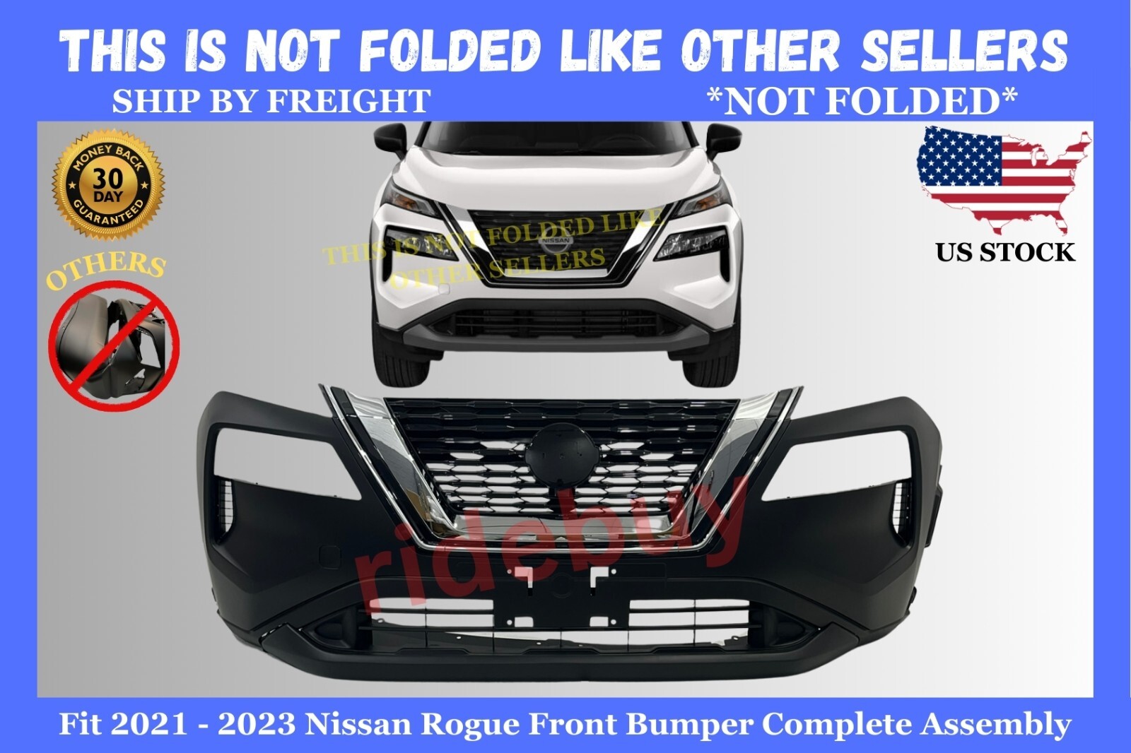 Fit 2021 2022 2023 Nissan Rogue Front Bumper Complete Assembly N1000335 ...