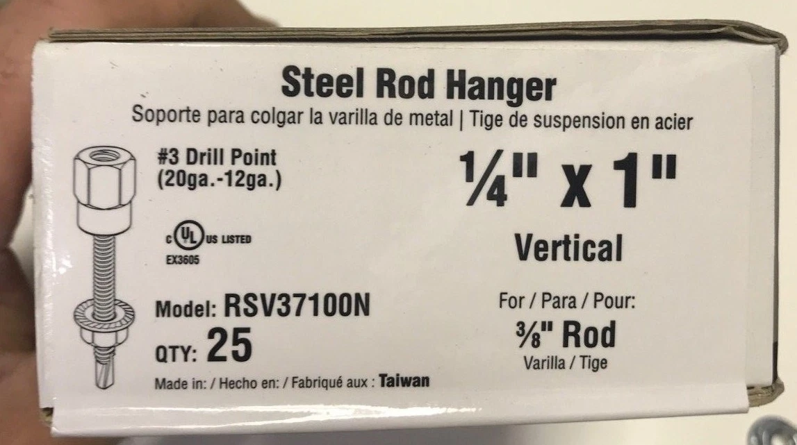 Steel Rod Hanger Threaded Rod Anchor System Vertical 1/4 X, 47% OFF