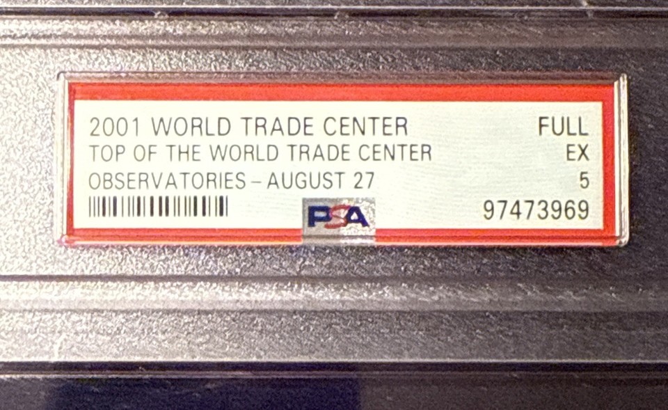 August 27, 2001 World Trade Center Observation Deck Full Ticket PSA 5 ...