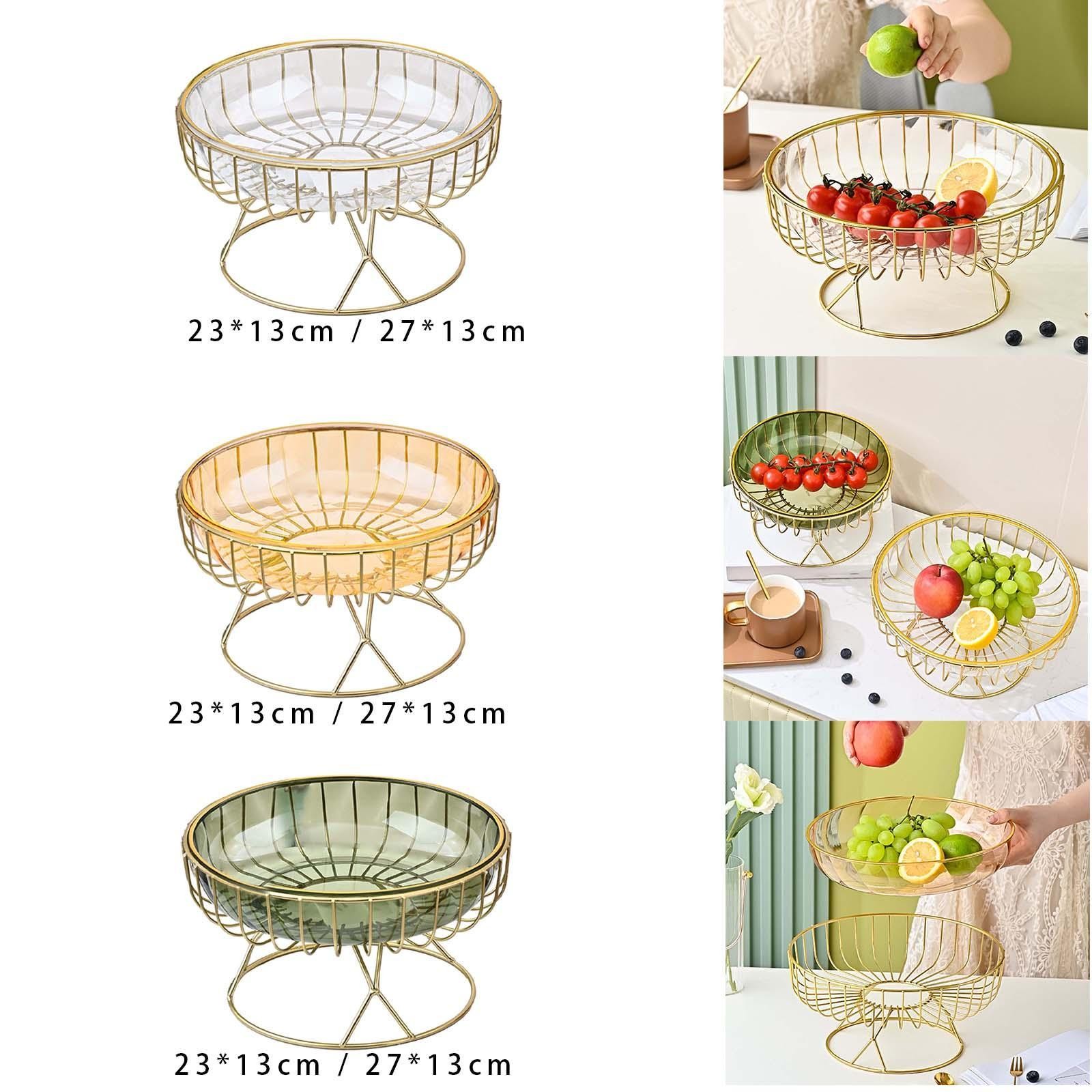 Metal Wire Fruit Basket Fruit Vegetable Snack Stand Holder Decorative ...