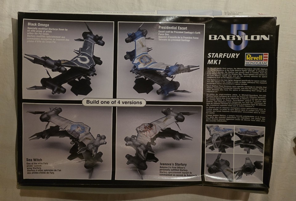 Revell Monogram Babylon 5 Starfury MK 1 Model Kit 1997 85-3621 Open Box ...