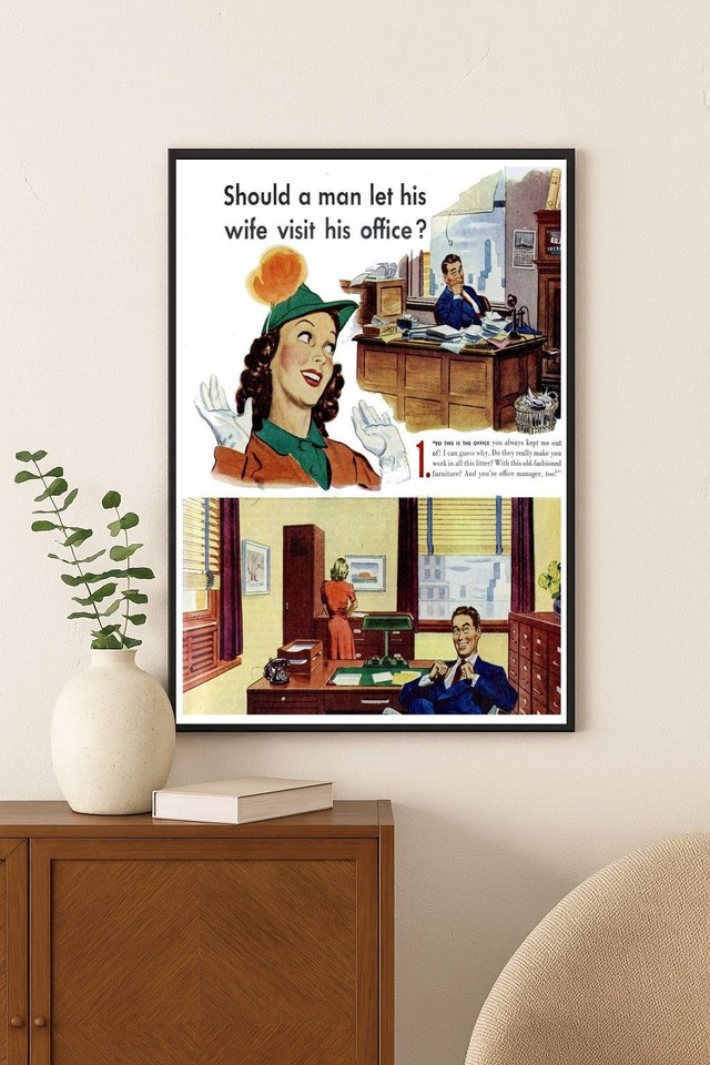 1950s Vintage Ad Poster - Office Humor 😄 24x36” Mid-century Modern ...