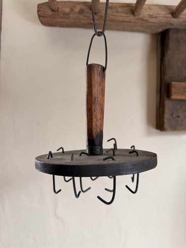 Old Handmade Small Wooden Candle Dipper Hanging Dryer Patina | eBay