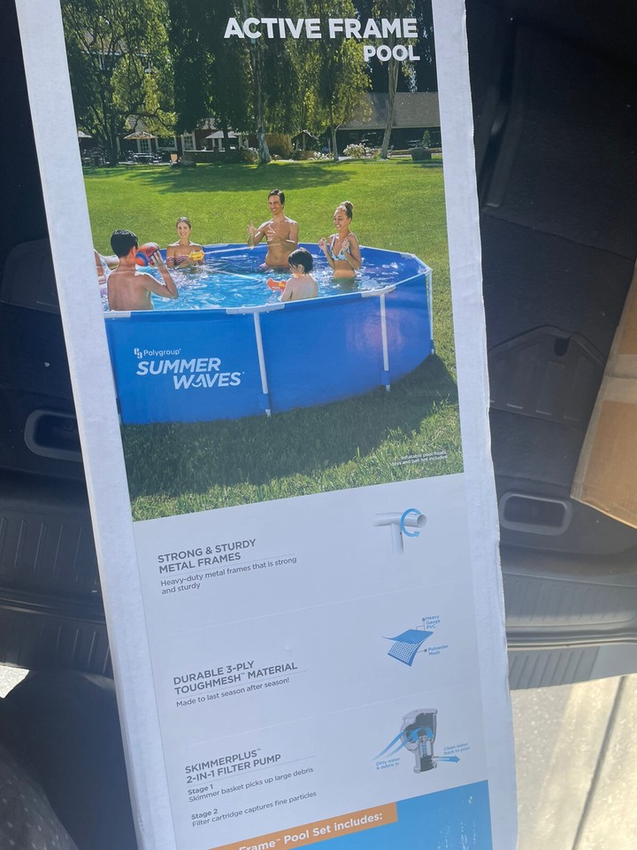 Summer Waves 12 ft Active Metal Frame Above Ground Swimming Pool w ...