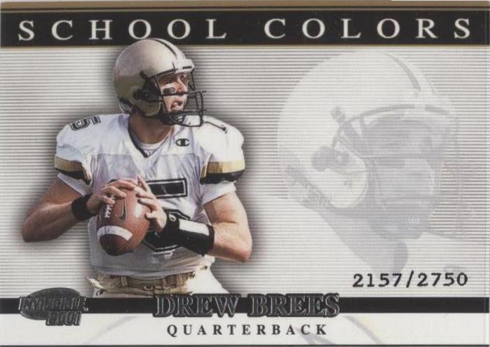 2001 Pacific Invincible - School Colors Drew Brees #41 /2750 (RC) for ...
