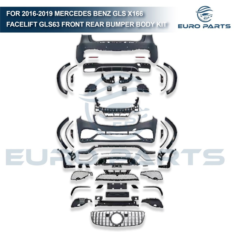 For 2016-2019 Mercedes Benz GLS X166 Facelift GLS63 Front&Rear Bumper ...