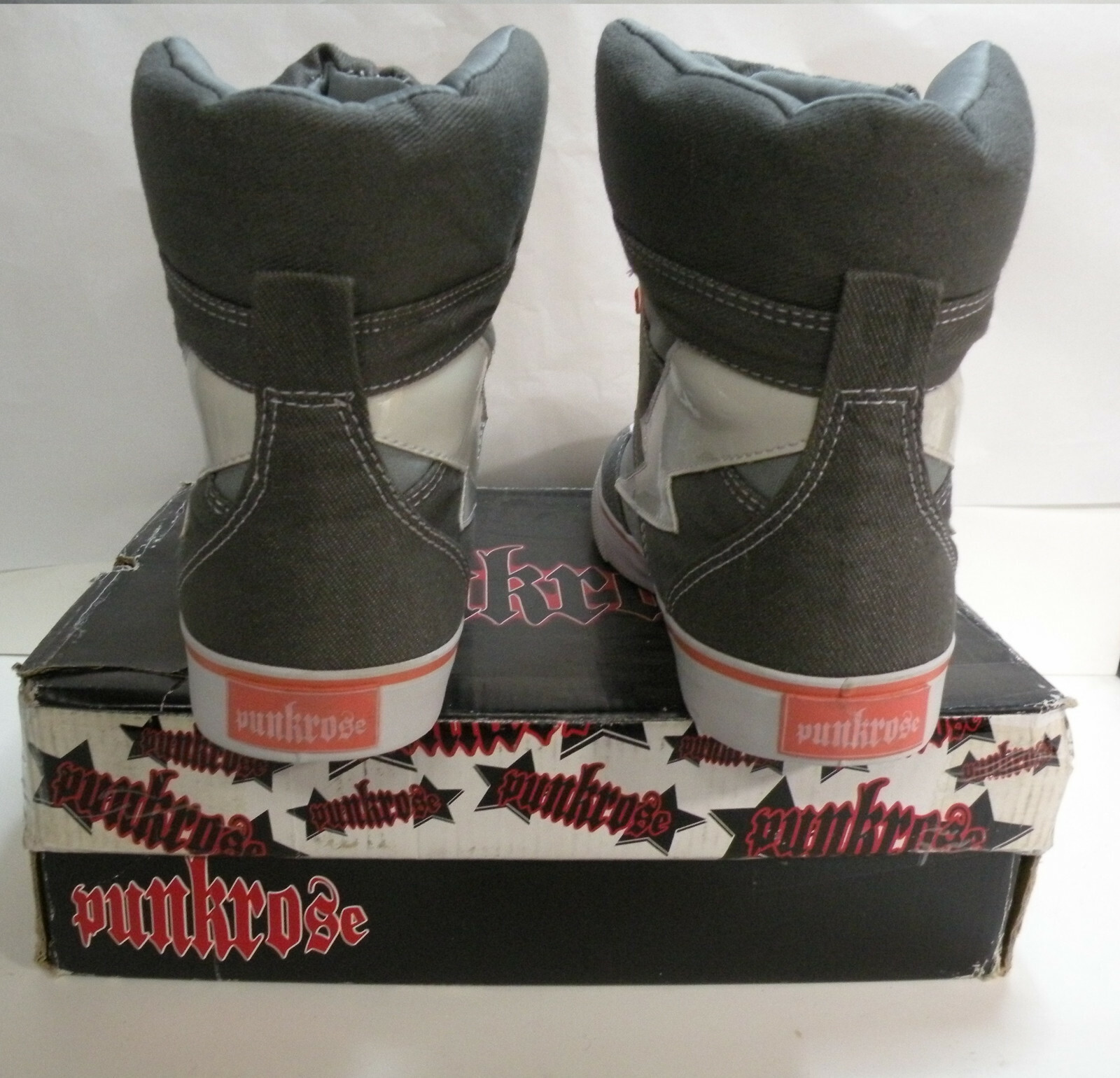 PUNKROSE SKECHERS MASTERS GYOR HI CANVAS WOMEN SHOES GREY/ORANGE SIZE 8 ...