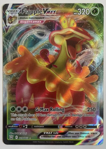 Flapple VMAX 019/163 Full Art Ultra Rare Battle Styles Pokemon Card NM ...