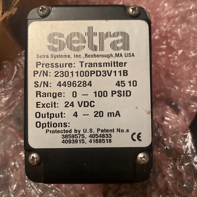 SETRA 2301100PD3V11B DIFFERENTIAL PRESSURE TRANSDUCER 100psig | eBay