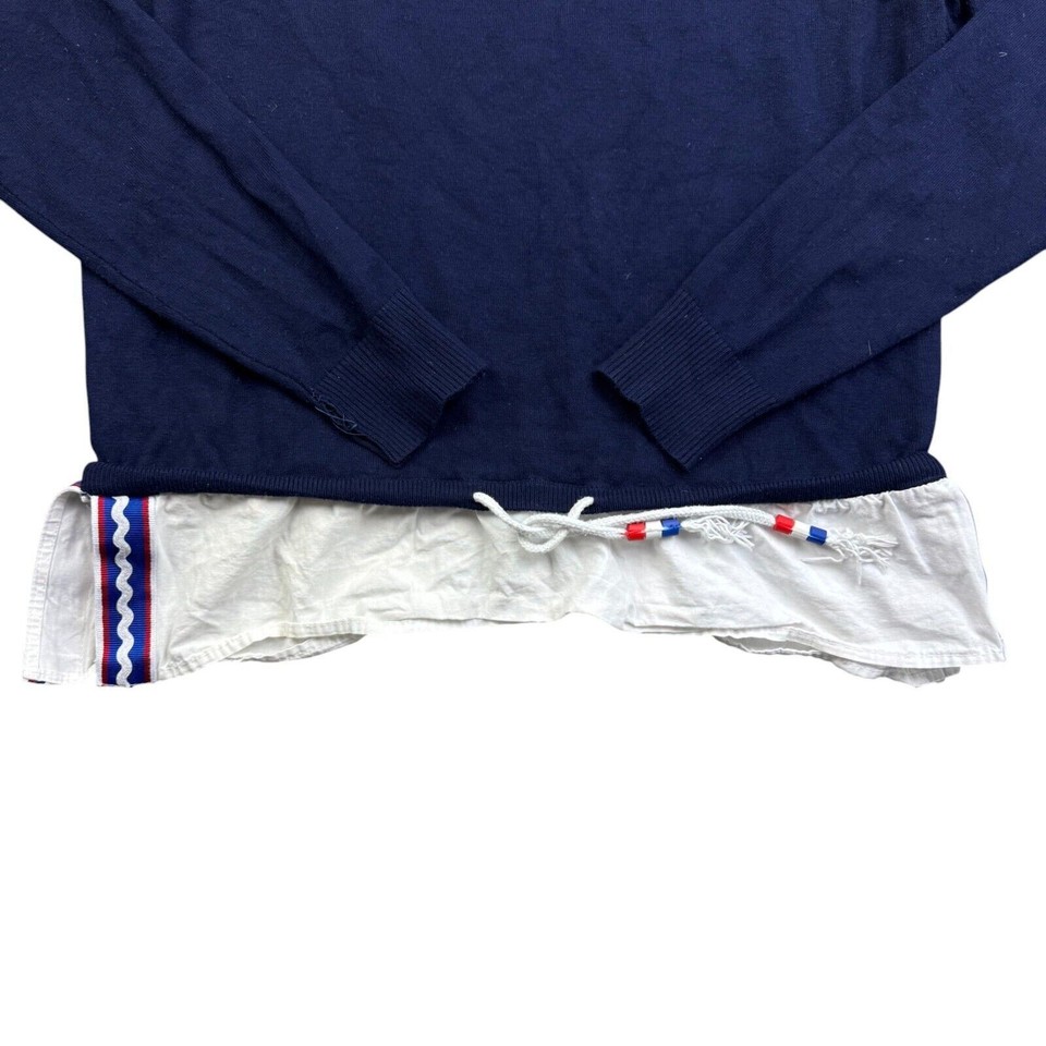 YAL New York Jumper Medium Women's Blue Long Sleeve Pullover Viscose ...