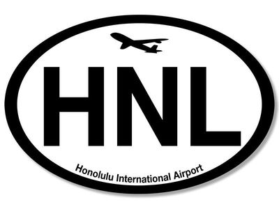 5" hnl honolulu international airport car bumper sticker decal usa made ...