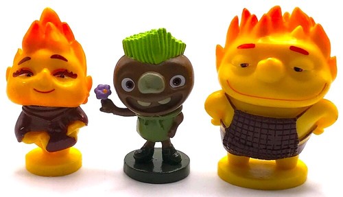 ELEMENTAL 3 Figure Play Set DISNEY PIXAR Movie PVC TOY Cinder & Bernie ...