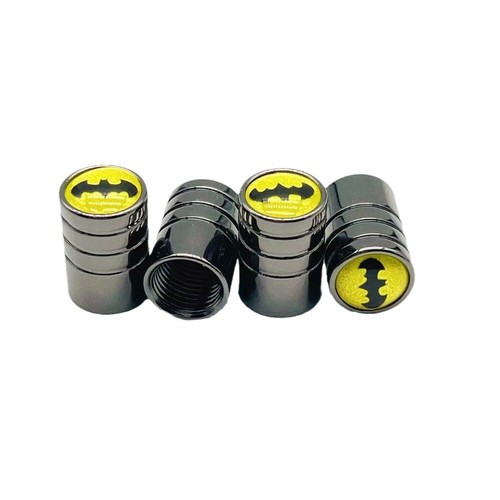 4x Titanium Black Batman Car Truck Motorcycle Wheel Tire Caps Valve ...