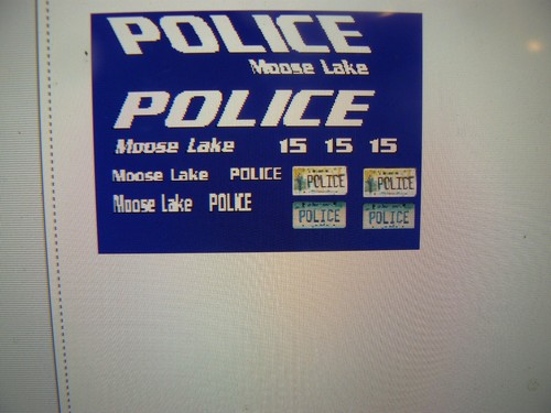 Moose Lake Minnesota Police Vehicle Decals 1:24 | eBay