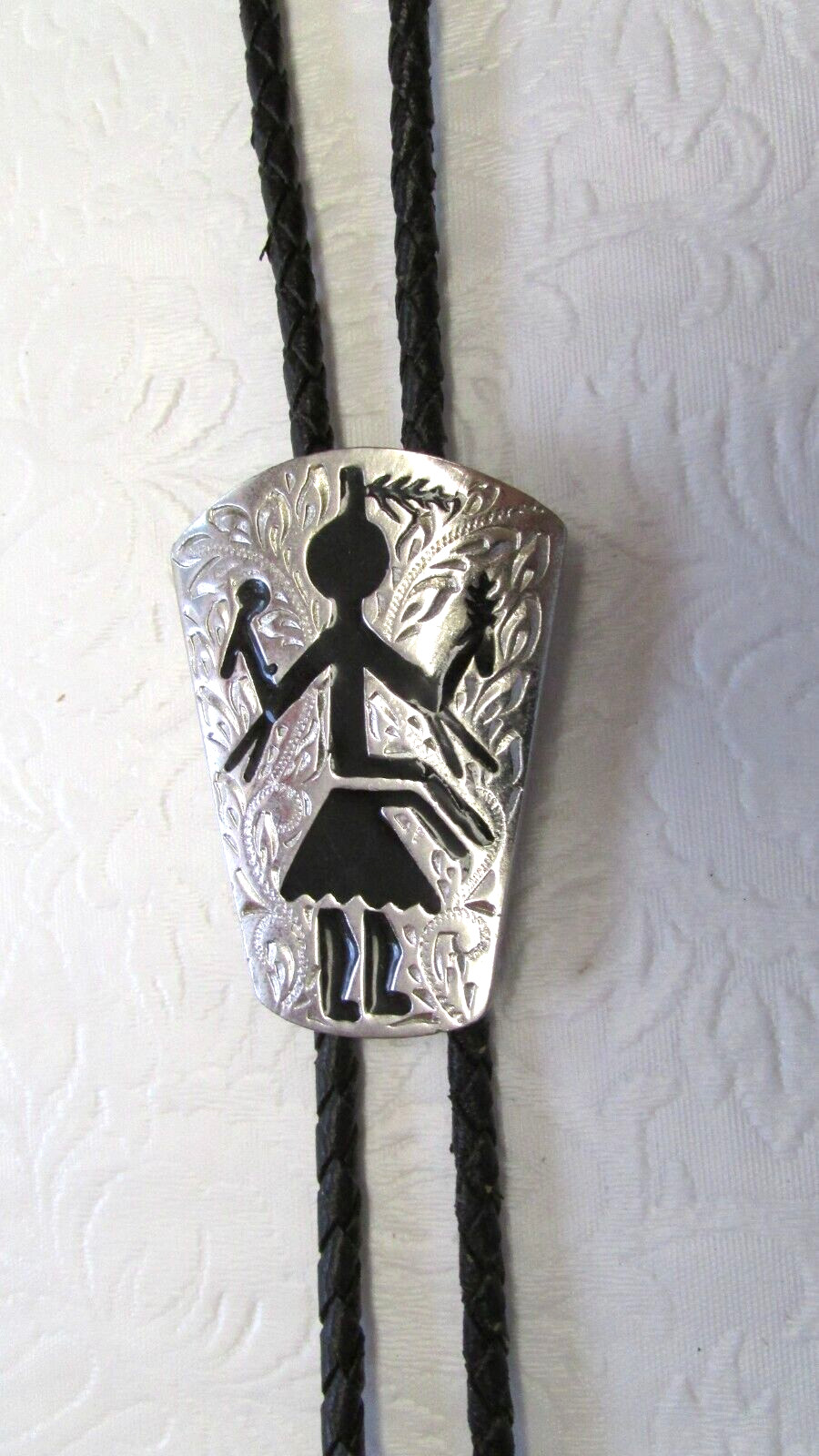 Mens Western Native American Bolo Lariat Silvertone T… - Gem