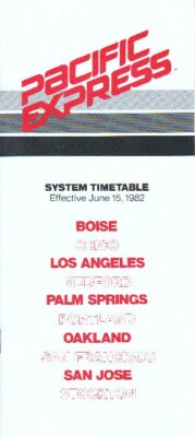 Pacific Express timetable 1982/06/15 | eBay