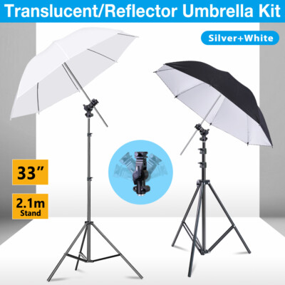 Photo Studio Umbrella Flash Lighting Kit+Light Stand+33" Umbrellas+2x ...