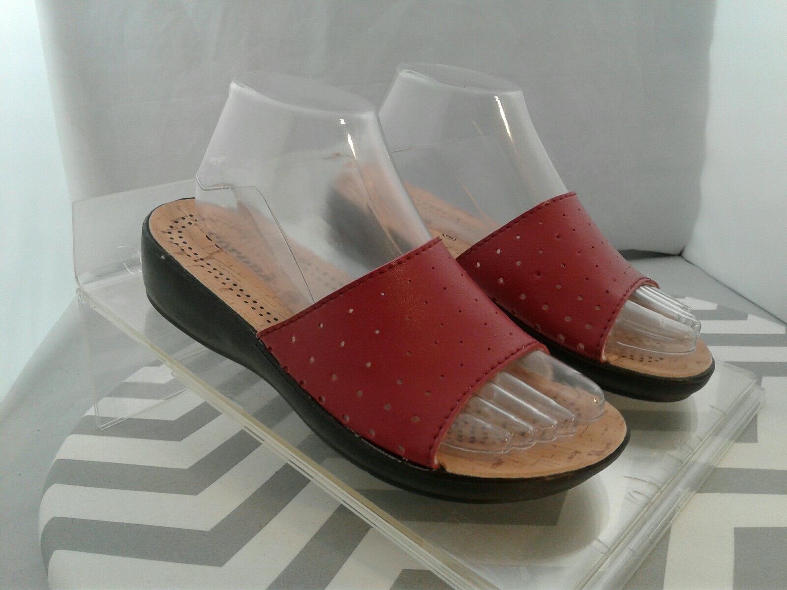 Corona Size Us 8 Red Beach Flip Flop Slip On Platform Wedge Sandals ...