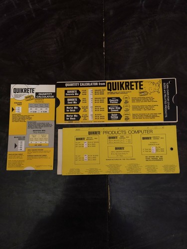 Vintage Advertising Quikrete Quantity Calculator & Products Computer ...