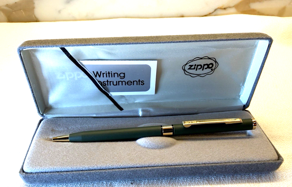 Vintage Zippo Writing Instruments Ballpoint Pen Matte Olive Green ...