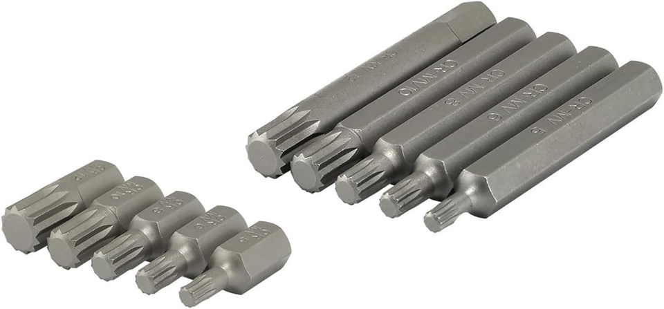 Neiko 10078A XZN Triple Square Spline Bit 12 Point Set, Crv Steel, 11 ...