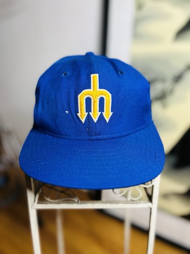 1970 VTG SEATTLE MARINERS ROMAN PRO FITTED HAT 7 1/4 LEATHER WOOL ...