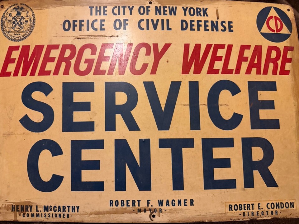 14” X 20” Emergency Wartime Cold War Civil Defense New York City NYC ...