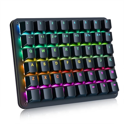 One Handed Mechanical Gaming Keyboard, 48-Key Fully Programmable Mini ...