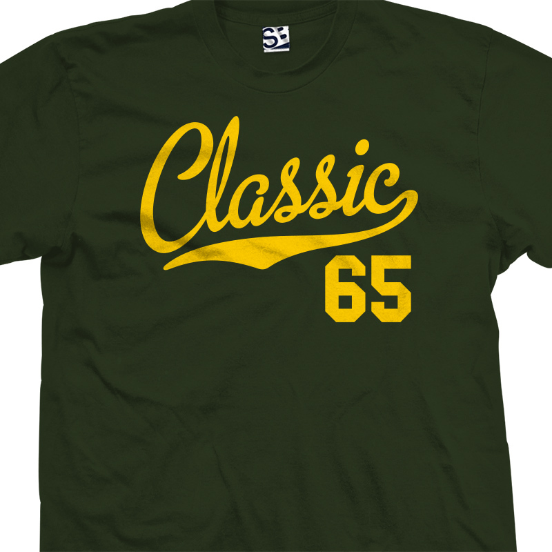 Classic 65 Script Shirt | Turning Age 1965 Birthday Fathers Day Gift ...