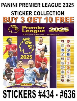 PANINI PREMIER LEAGUE 2025 STICKERS COLLECTION #434 - #636 MAN UTD ...