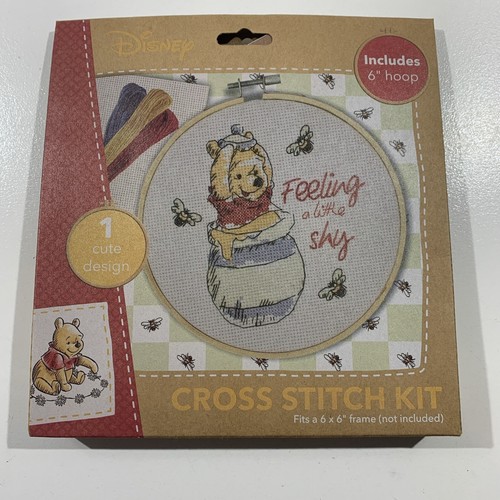 Disney Cross Stitch Kit Winnie The Pooh Feeling A Little Shy With Hoop ...