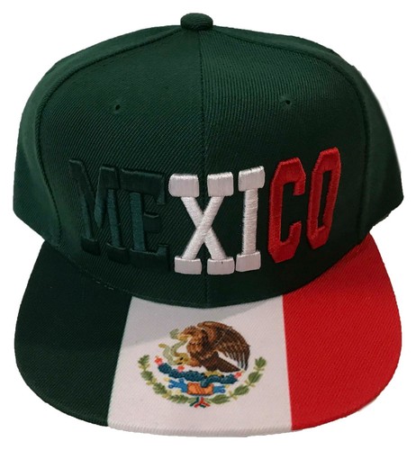 MEXICO Flag Snapback Hat Mexican Eagle Aguila Flag Flat Bill Adult Hat ...