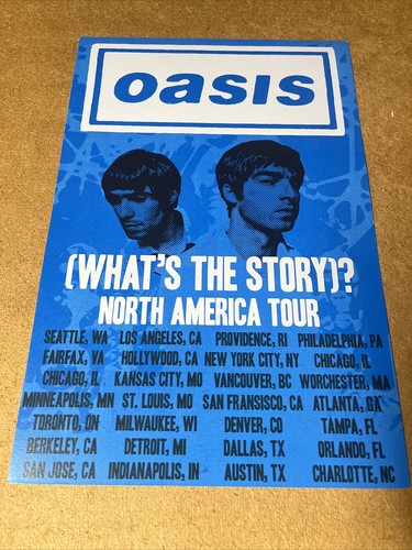 Oasis What's the Story North America Tour 1994 Cardstock Concert Poster ...