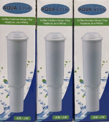 AQUA BLUE COFFEE MACHINE WATER FILTER AB-JW REPLACES JURA WHITE PK OF 3 ...