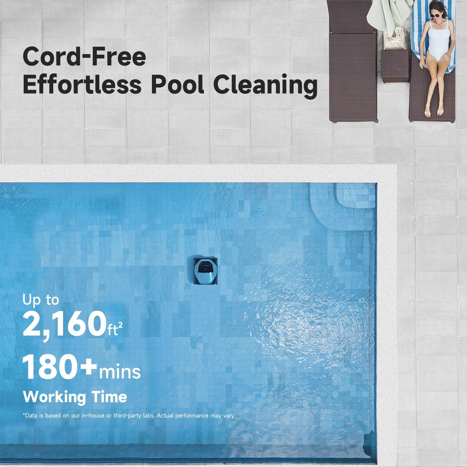 DREAME Z1 Pro Cordless Robotic Pool Cleaner, Lifi Remote Control, 8000 ...