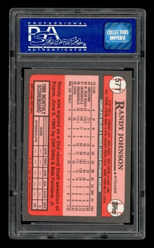 1989 Topps Traded Tiffany Set-Break # 57T Randy Johnson PSA 9 MINT | eBay