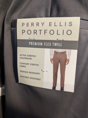 Perry Ellis Portfolio Premium Flex Twill Gray Pants 40 x29 | eBay