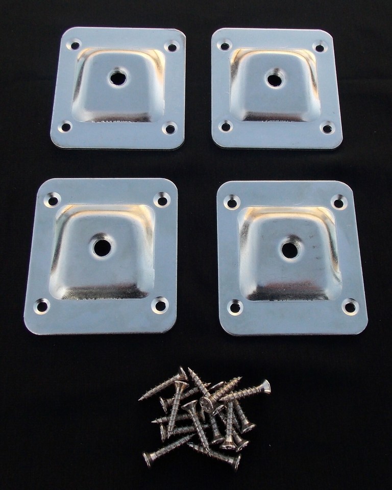 SET OF 4 LEG FIXING MOUNTING PLATES BRACKETS PLATE FOOT FEET LEGS ...