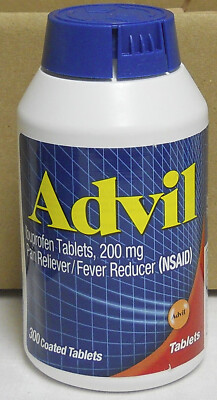 Advil Ibuprofen 200 mg (NSAID Pain/Fever Reducer (300) Coated Tablets ...
