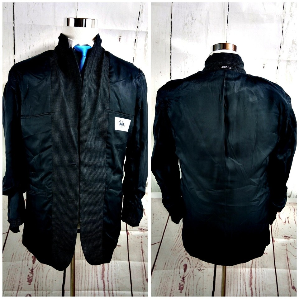 John Weitz Studio 38R 2 Button Blue Black Check Suit Blazer Sport Coat | eBay