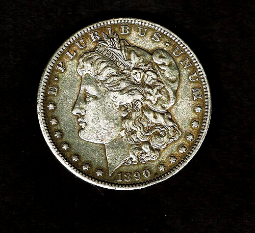 1890 -s Morgan .900 silver dollar coin w/ nice details at E.F ...