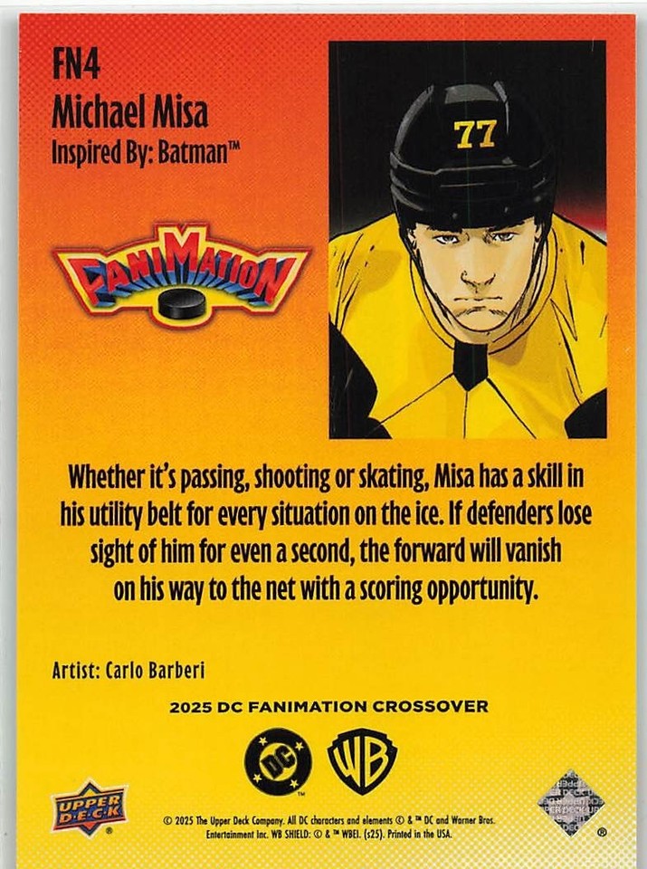 2024-25 Upper Deck DC Hockey FANIMATION CROSSOVER Michael Misa | eBay